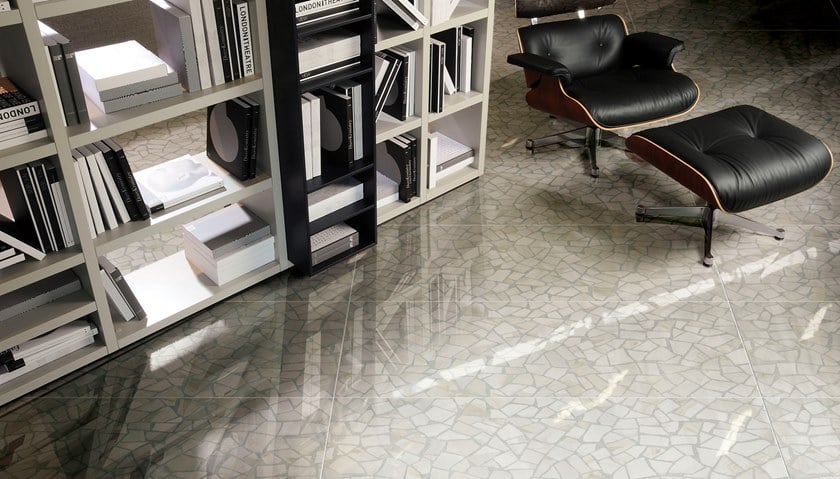 Handcrafted Blue & White Marble Aggregate Mosaic Panels | White Base ...